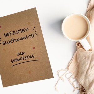 Nachhaltige Postkarte aus Kraftpapier zum Geburtstag, Geschenk ...