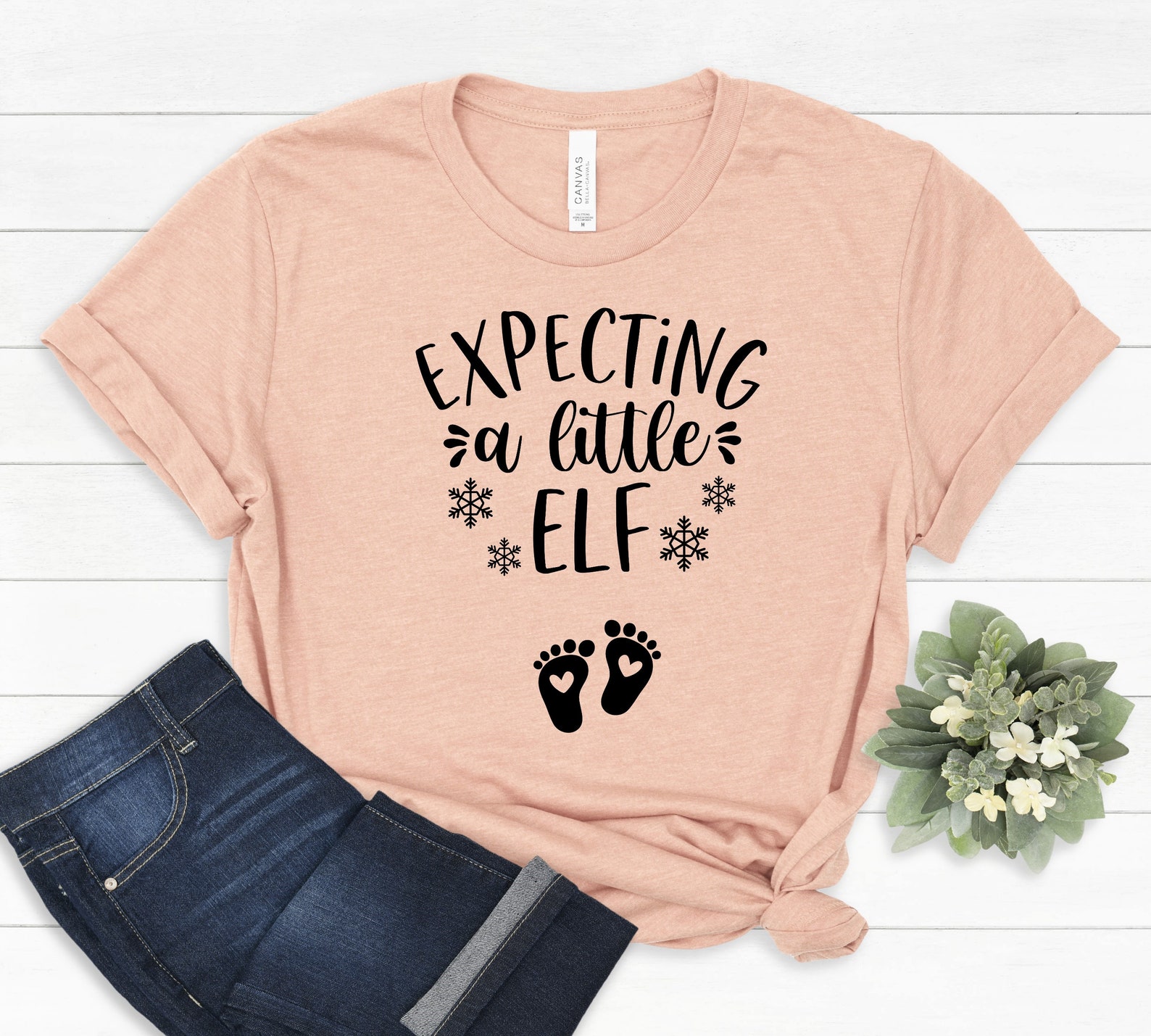 Expecting A Little Elf- Christmas Pregnancy Shirt - Baby Reveal ...