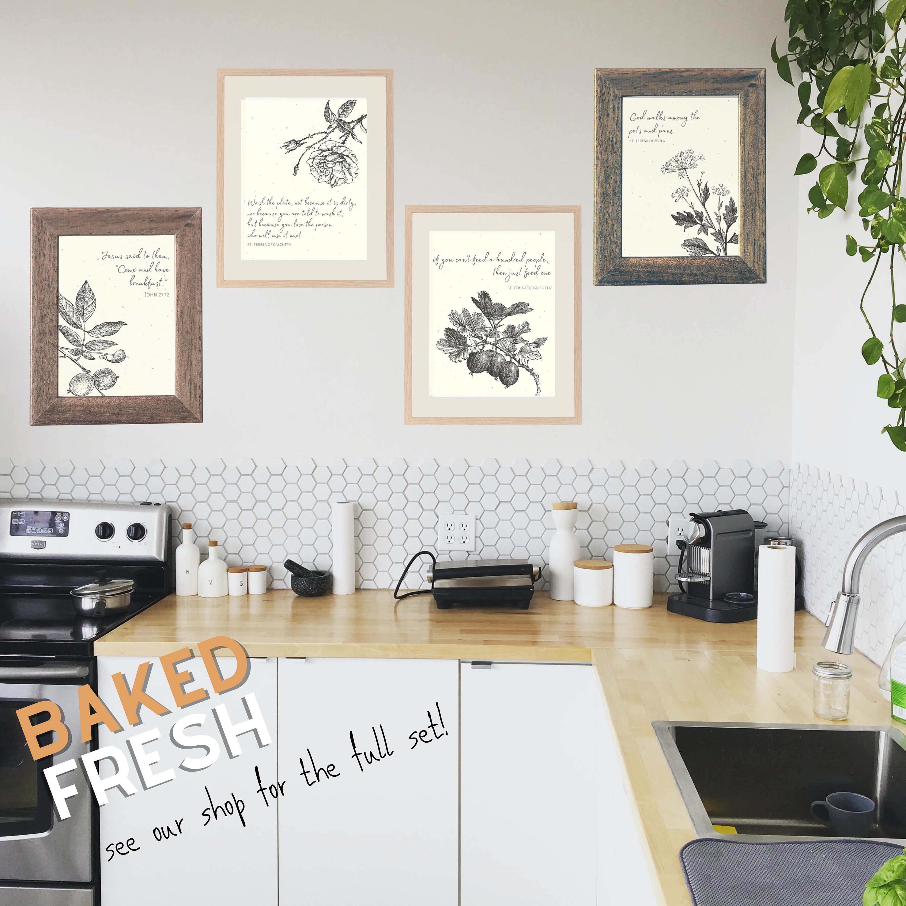 Jesus Makes Breakfast 8x10 Digital Print - Kitchen Decor, Catholic ...