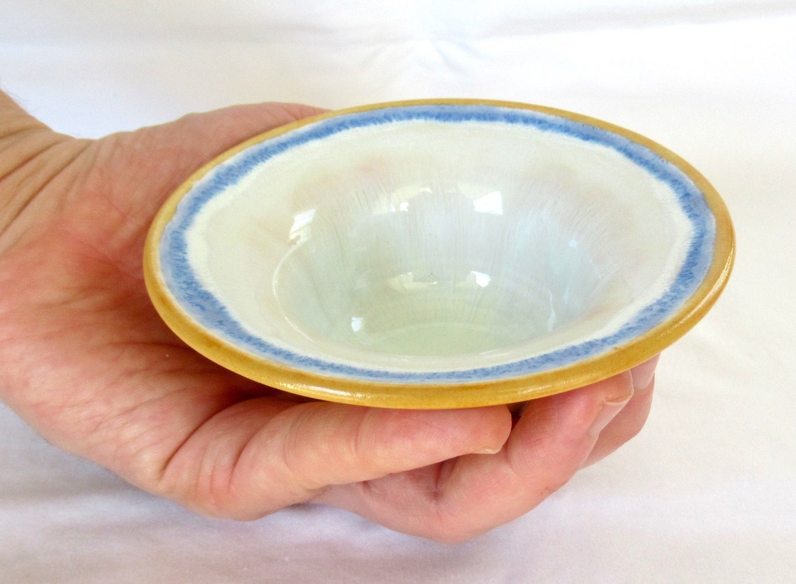 Small Wide Rimmed Asian Inspired Porcelain Pottery Bowl. - Etsy