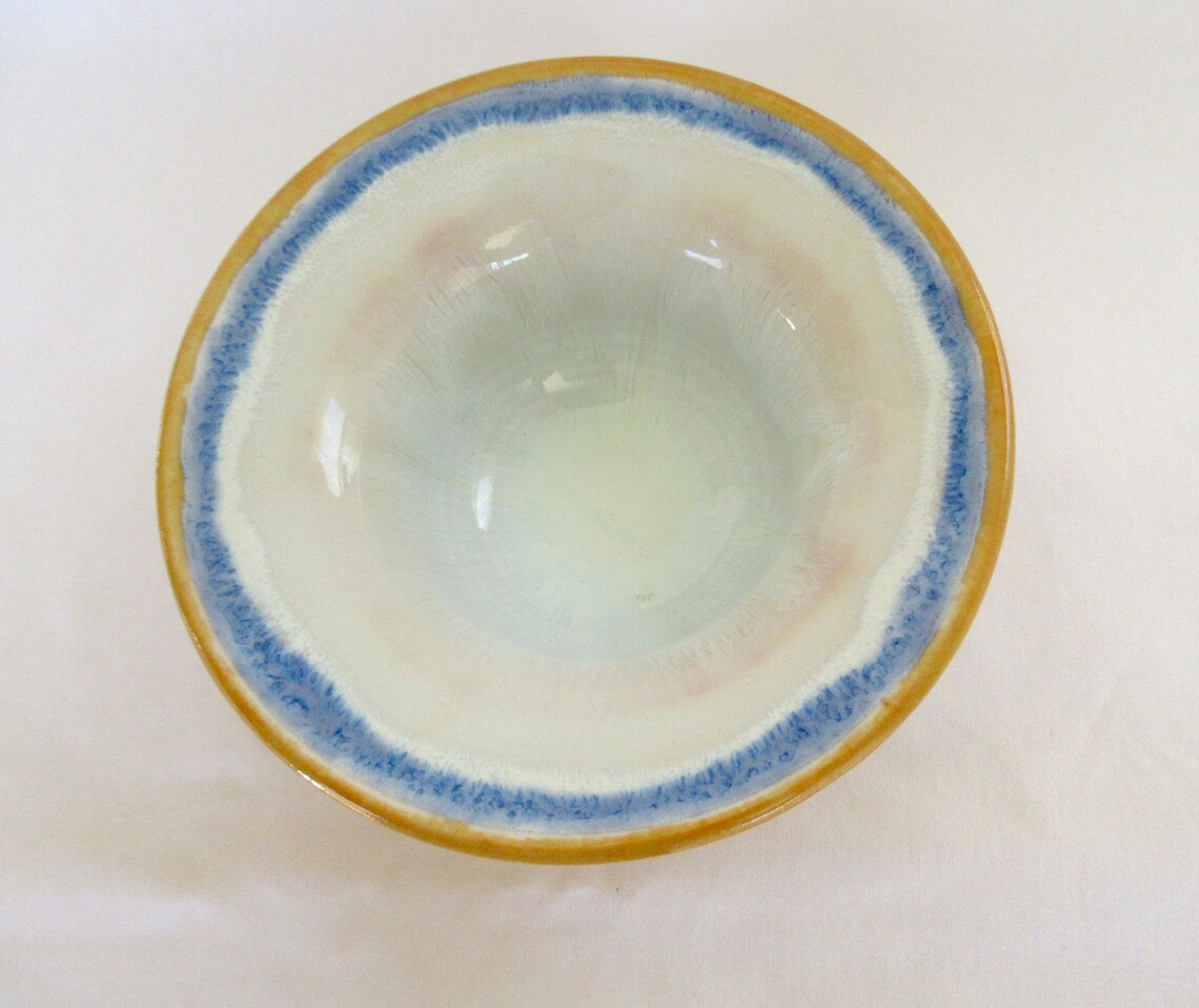 Small Wide Rimmed Asian Inspired Porcelain Pottery Bowl. - Etsy