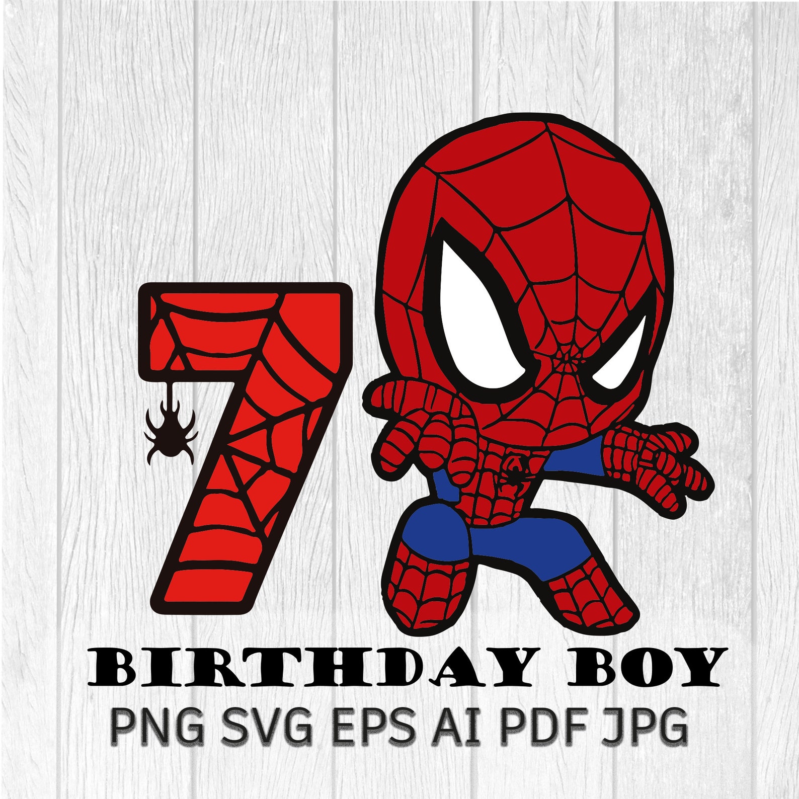 Spiderman 7th Birthday Svg Spiderman Birthday Boy Png File For | Etsy