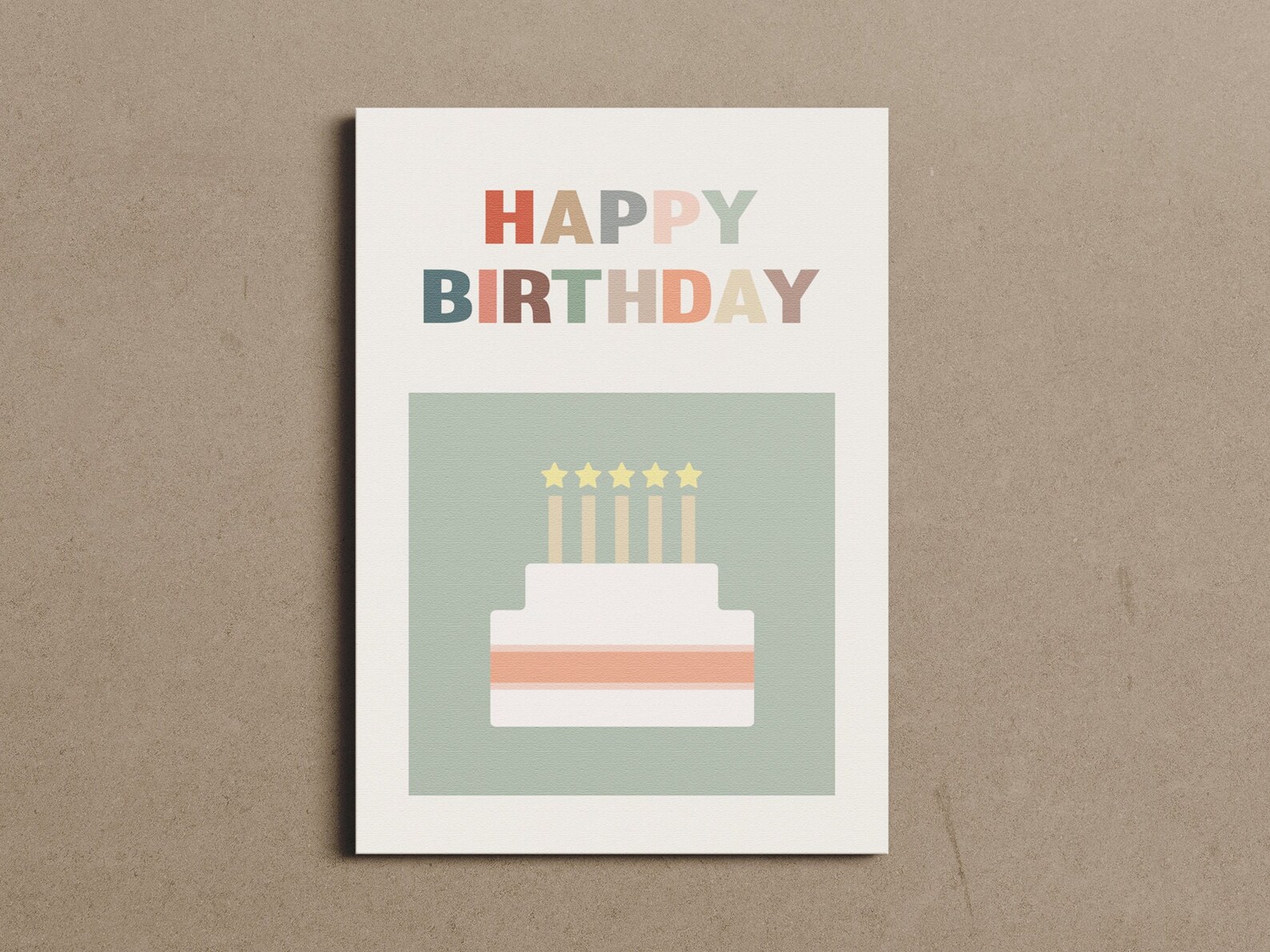 Digital Happy Birthday Card Printable Pastel Color Birthday - Etsy