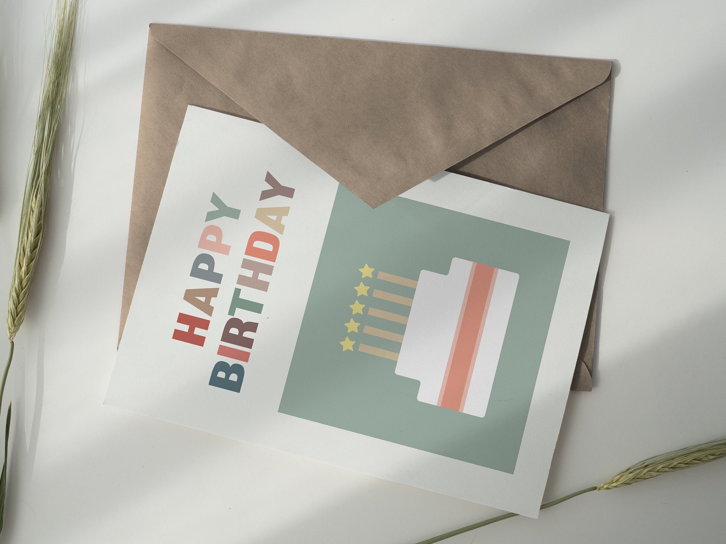 Digital Happy Birthday Card Printable Pastel Color Birthday - Etsy