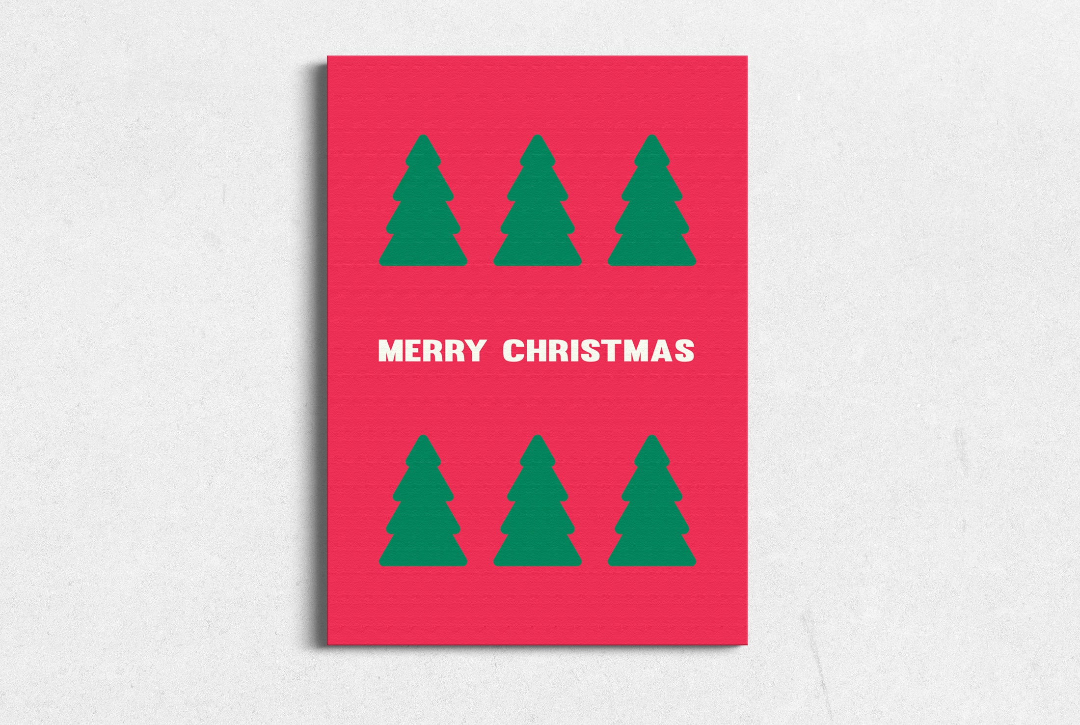11 Printable Simple Merry Tree Card Green Red Christmas - Etsy