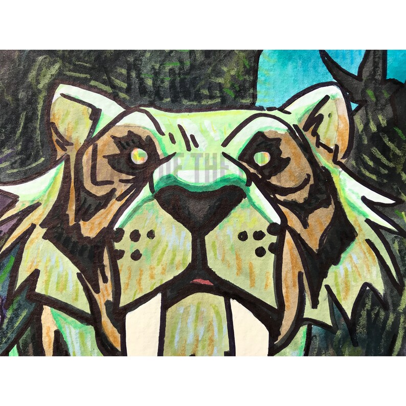 Smilodon Sabertooth Tiger Vs Night Feeder Inspired by Genndy ...