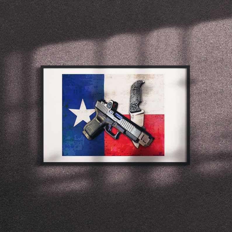Art of the Gun - Texas Independence Day Art Print | Texas Flag Art ...