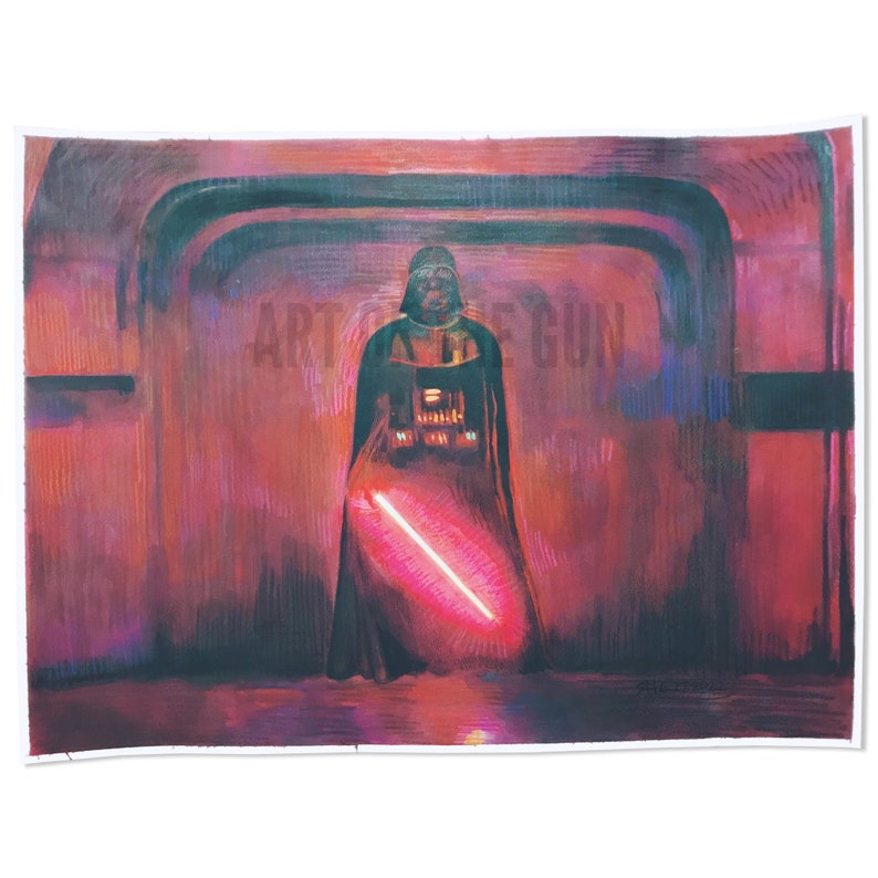 Darth Vader Rogue One Ending Scene Star Wars Watercolor Painting - Etsy