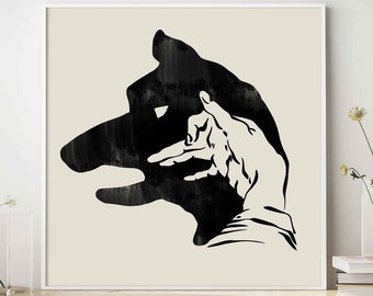 Wolf Shadow Puppet Print - Etsy