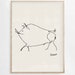 Picasso Pig Drawing Printable Wall Art Picasso Poster - Etsy