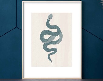 Blue Snake Print - Etsy