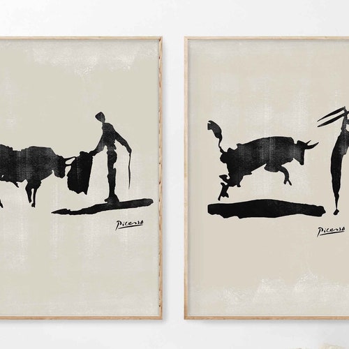 Picasso Bullfight Wall Art Set of 2 Printable Wall Art | Etsy