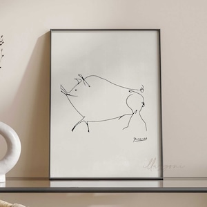 Picasso Pig Drawing, Printable Wall Art, Picasso Poster, Living Room ...