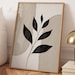 Boho Botanical Leaf Drawing, Printable Wall Art, Modern, Minimalist ...