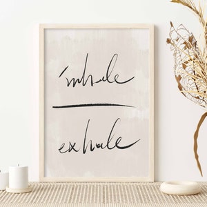 Inhale Exhale Print, Printable Wall Art, Living Room Decor, Boho Wall ...