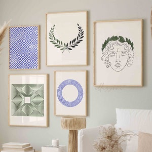Minimal Greek Style Set of 5 Prints, Bust Statue, Printable Wall Art ...