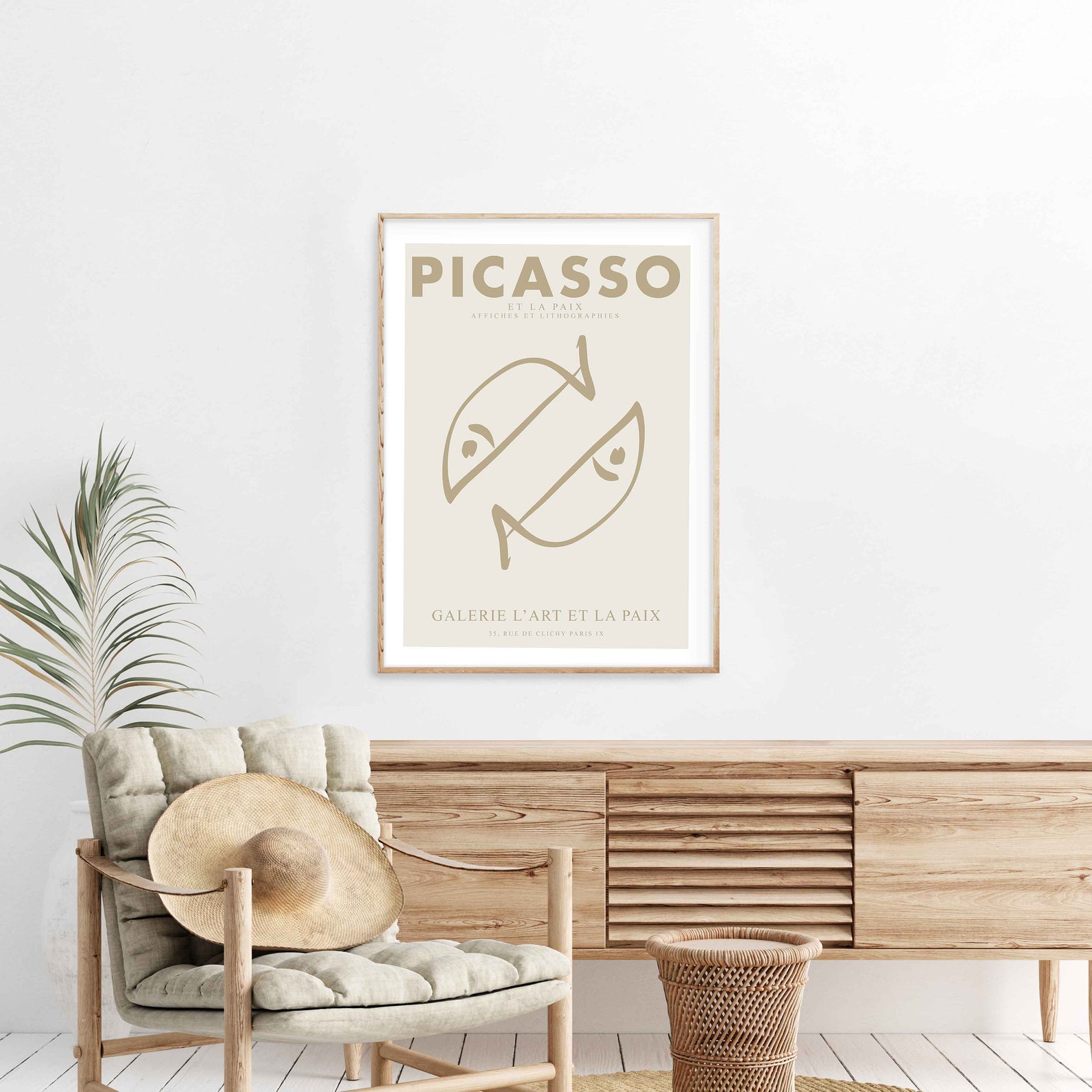 Picasso Fish Drawing Printable Wall Art Picasso Poster - Etsy