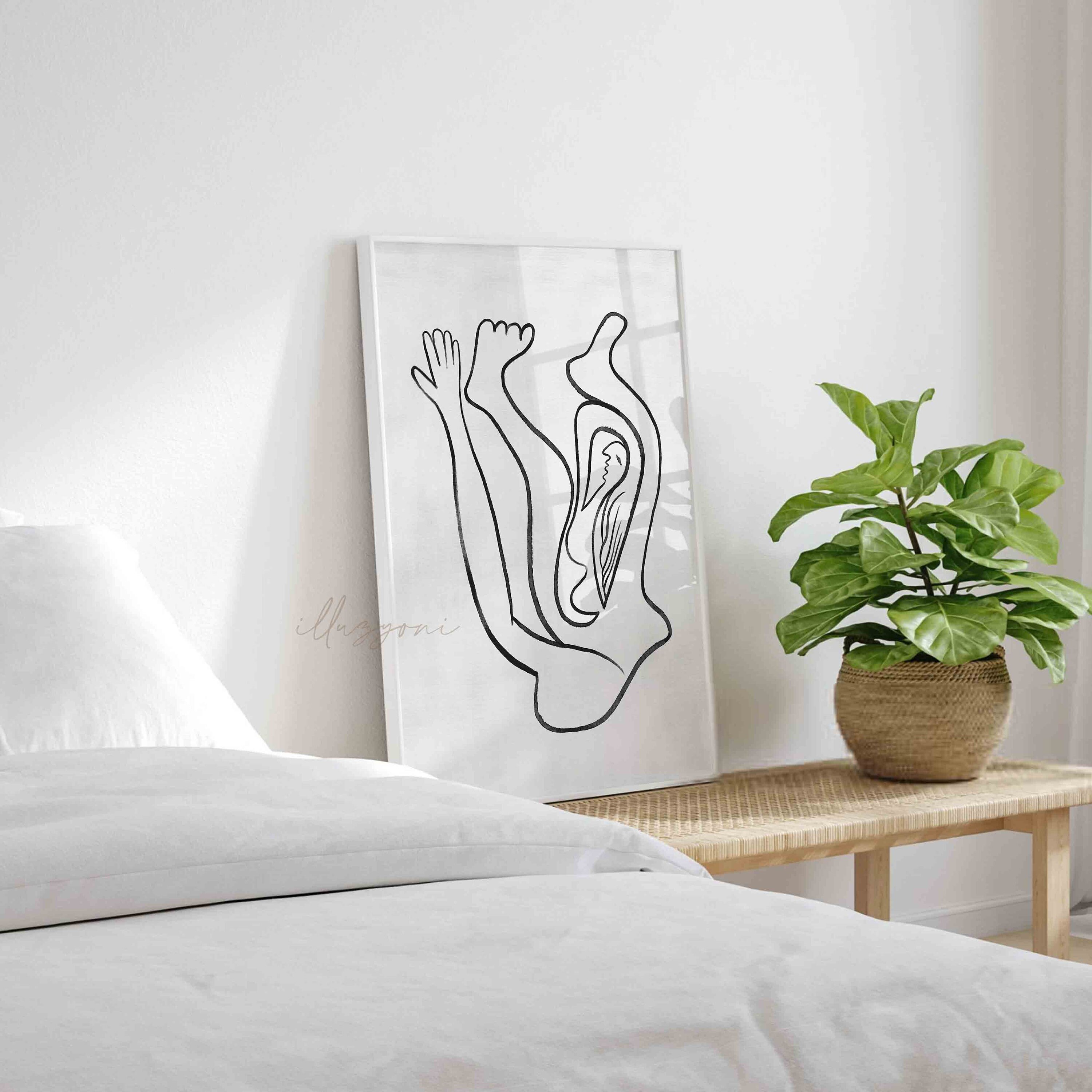 Picasso One Line Drawing, Printable Wall Art, Modernist Sketch ...