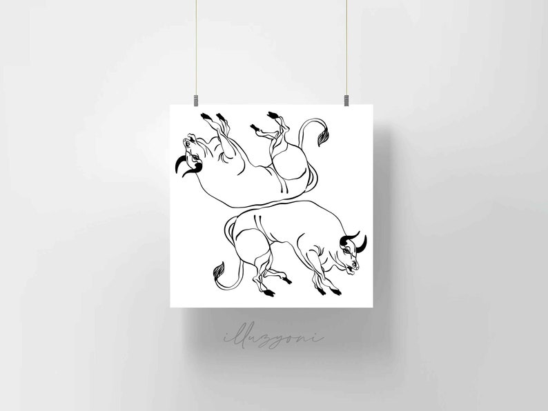 Picasso One Line Drawing Abstract Deconstructed Bull - Etsy