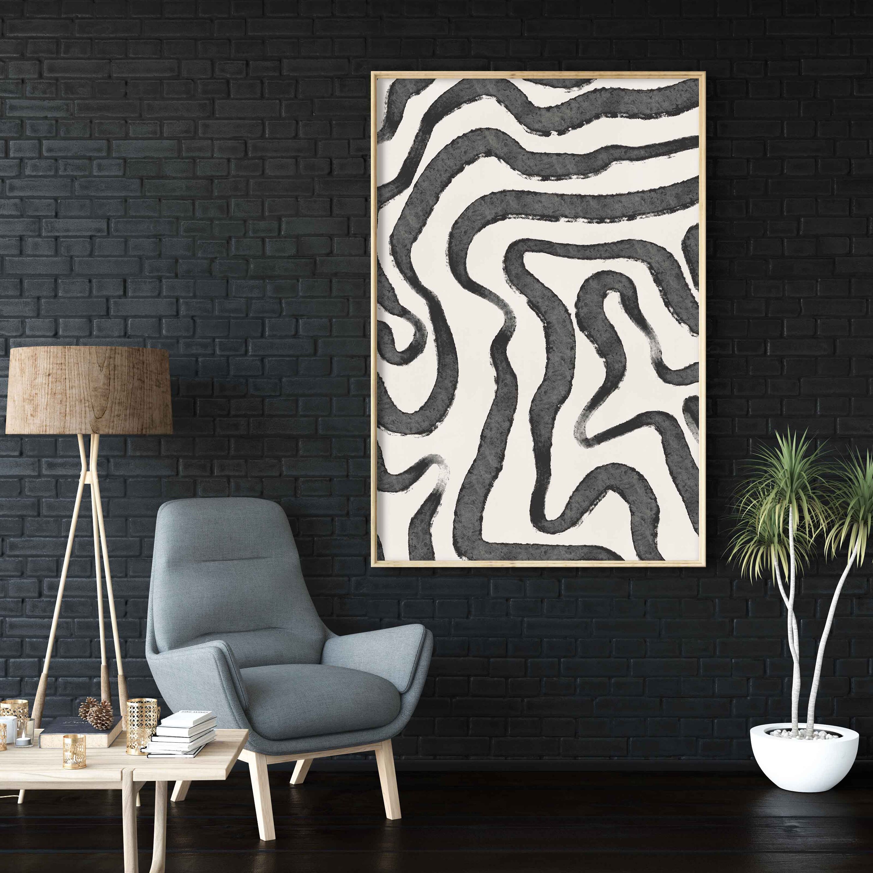 Abstract Line Painting Printable Wall Art One Line Drawing | Etsy