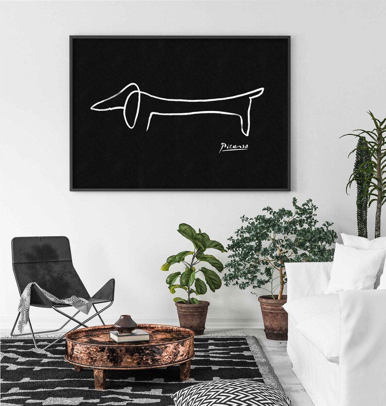 Picasso One Line Drawing Dog Print Printable Wall Art Pablo - Etsy
