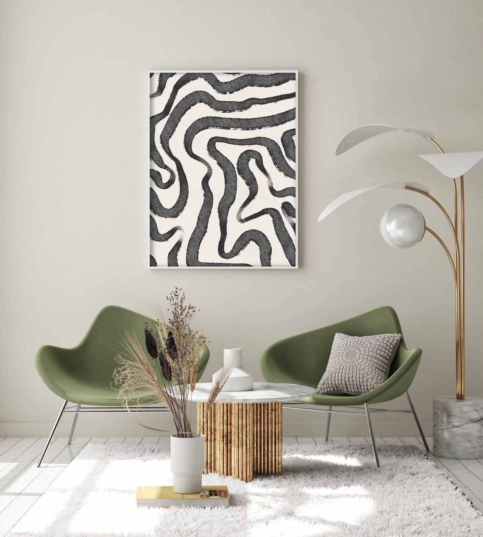 Abstract Line Painting Printable Wall Art One Line Drawing | Etsy