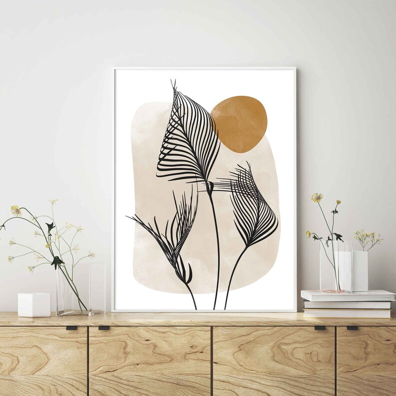 Boho Abstract Set of 5 Prints Printable Wall Art Boho Decor | Etsy