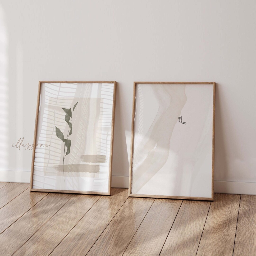 Abstract Set of 2, Two People Print, Botanical Wall Art , Printable ...