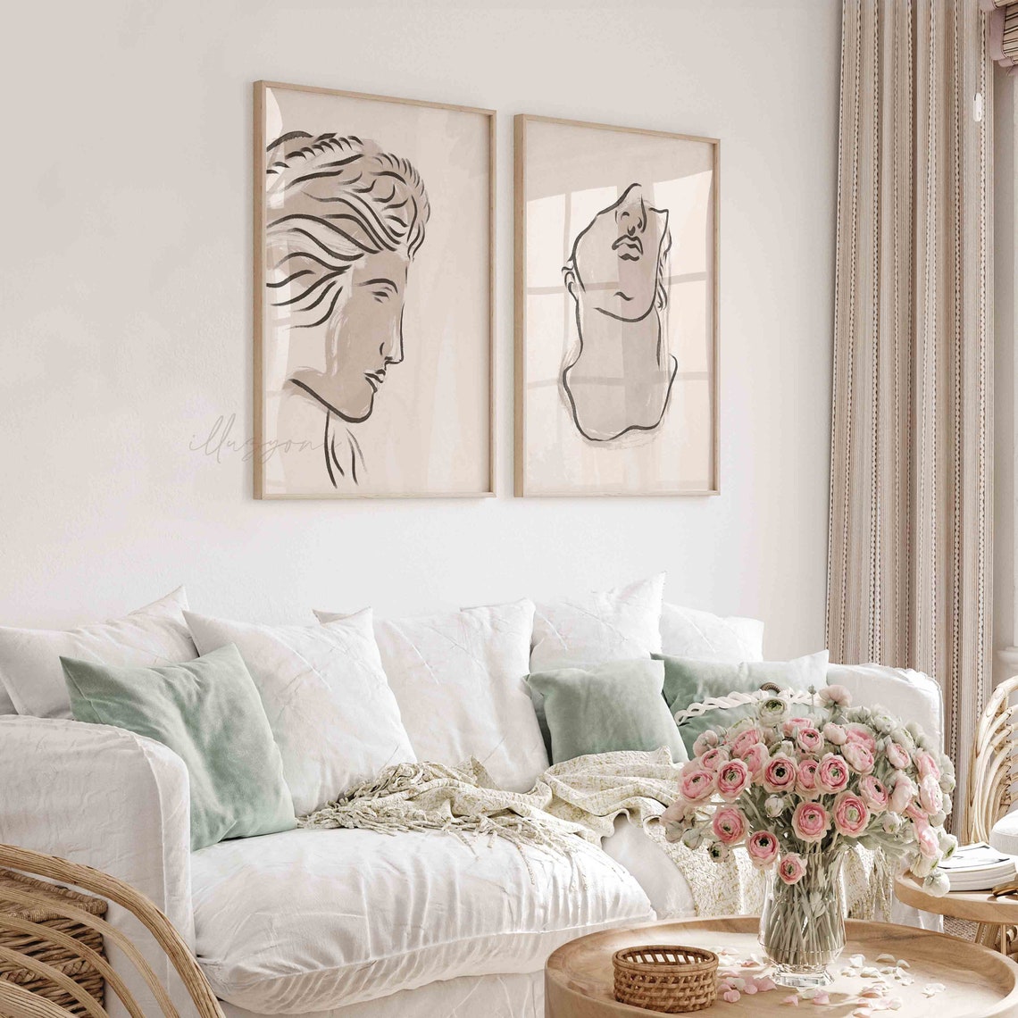 Greek Style Poster Set of 2, Printable Wall Art, God and Goddess ...