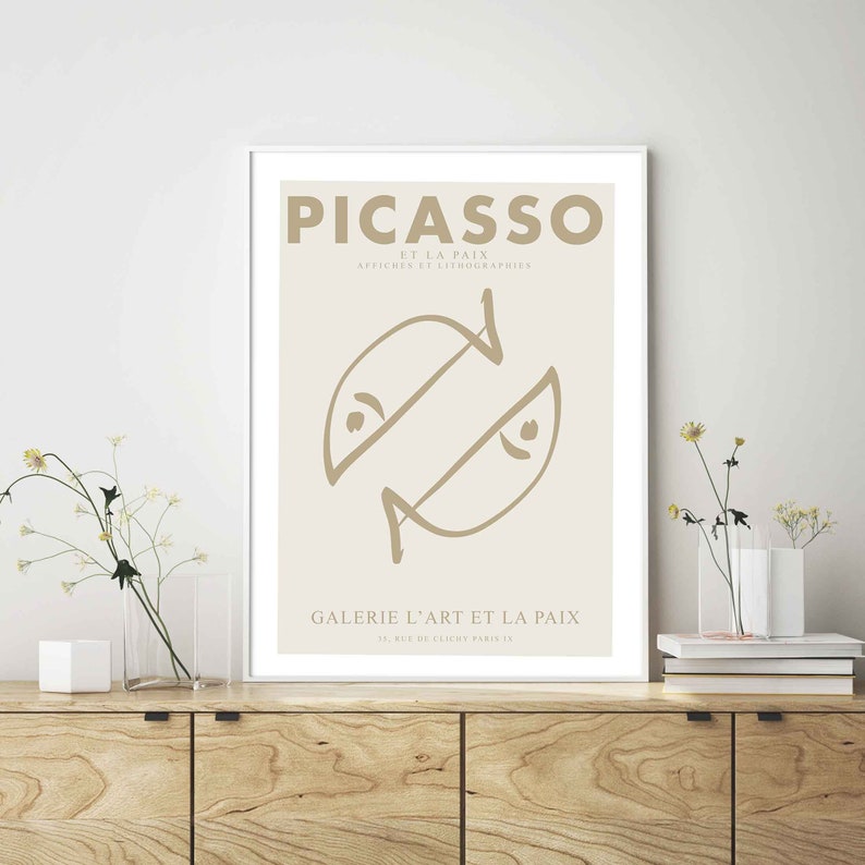 Picasso Fish Drawing Printable Wall Art Picasso Poster - Etsy
