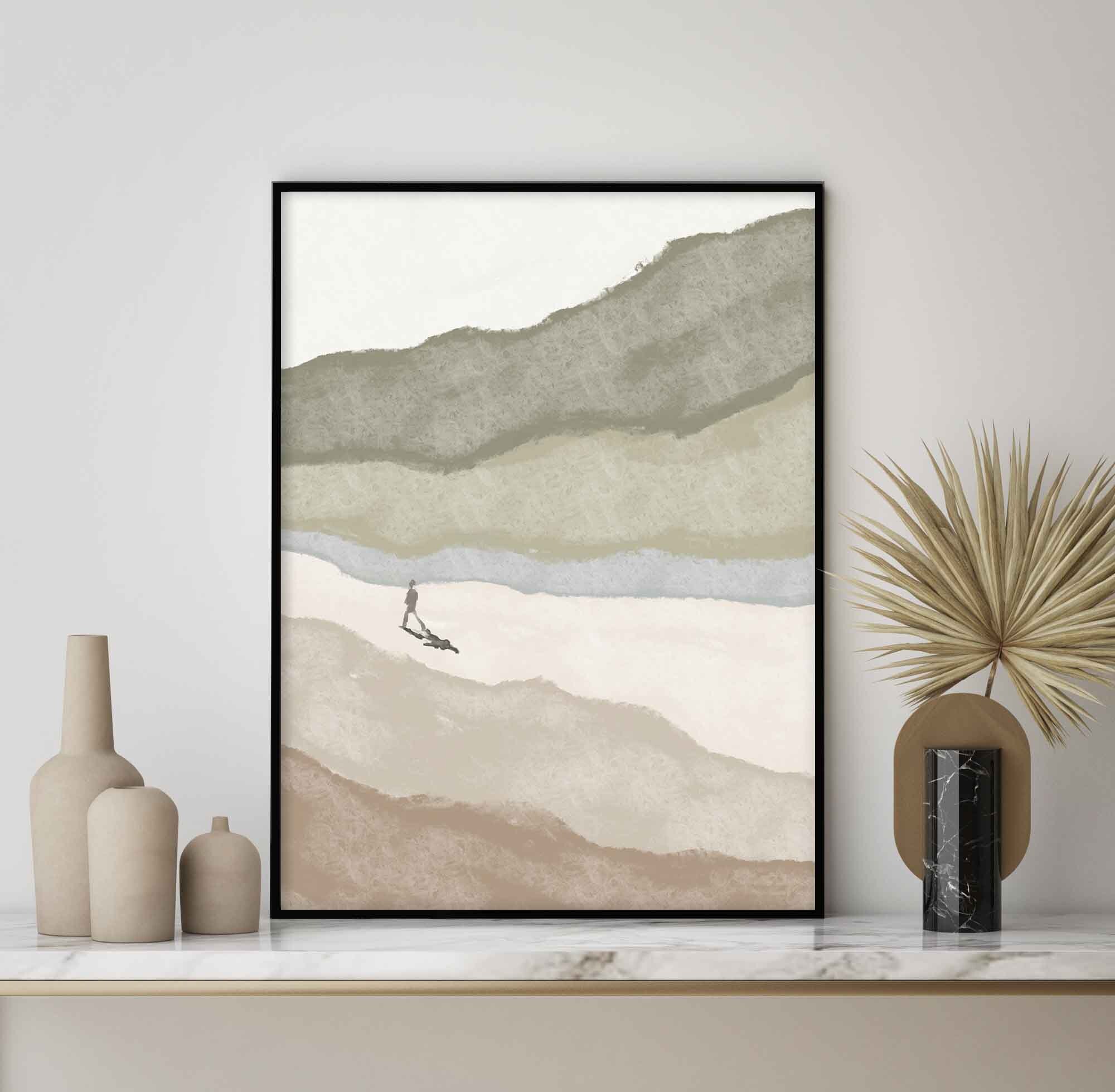Abstract Landscape Print Printable Wall Art Mid Century Mid - Etsy
