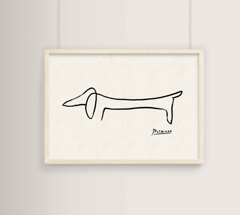 Picasso One Line Drawing Dog Line Art Printable Wall Art - Etsy