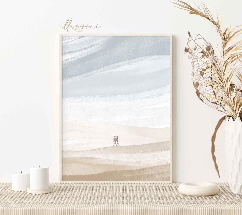 Abstract Two People Print Boho Wall Art Landscape Print - Etsy