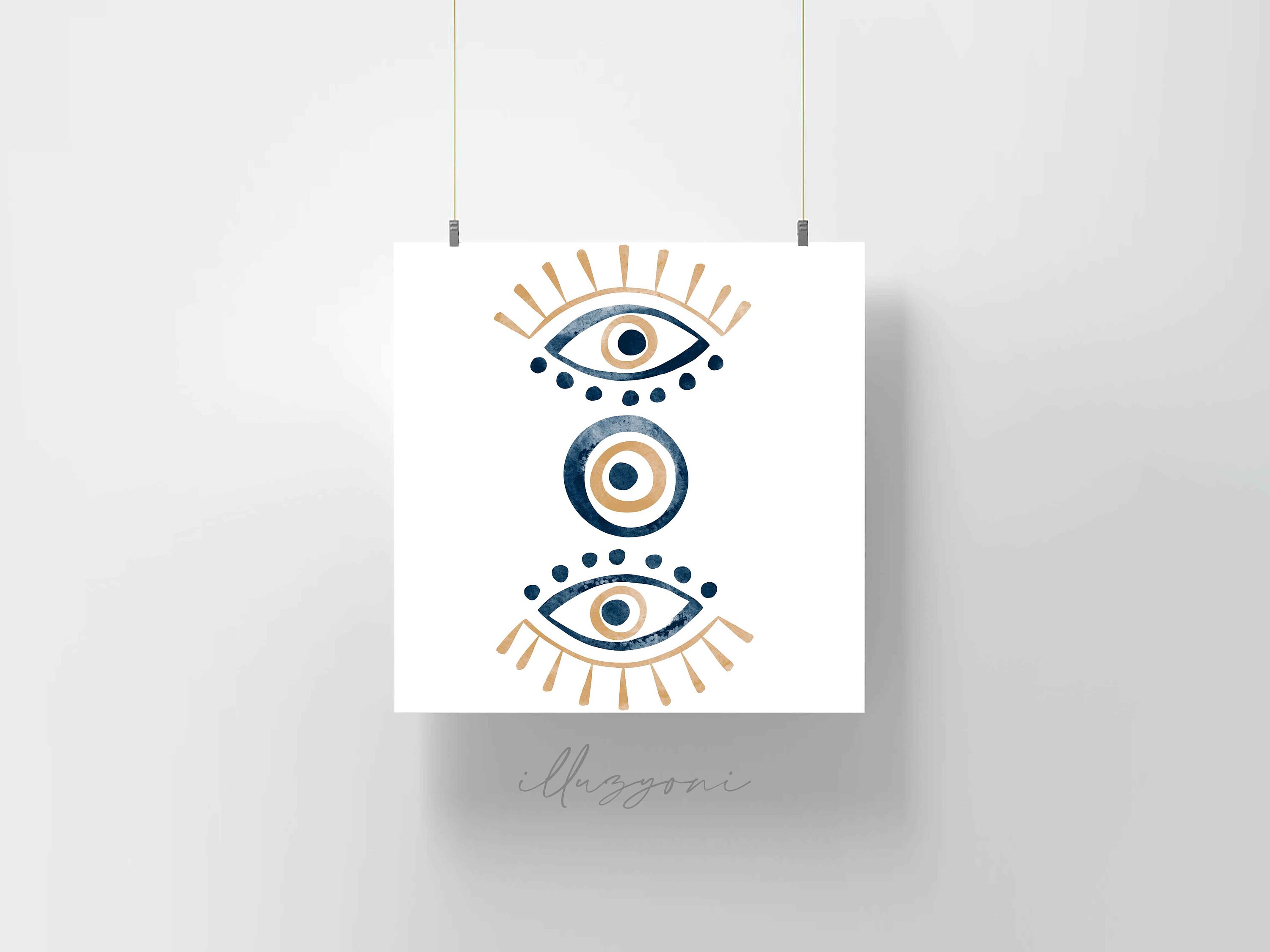 Evil Eye Poster Traditional Blue Evil Eye Printable Wall - Etsy UK
