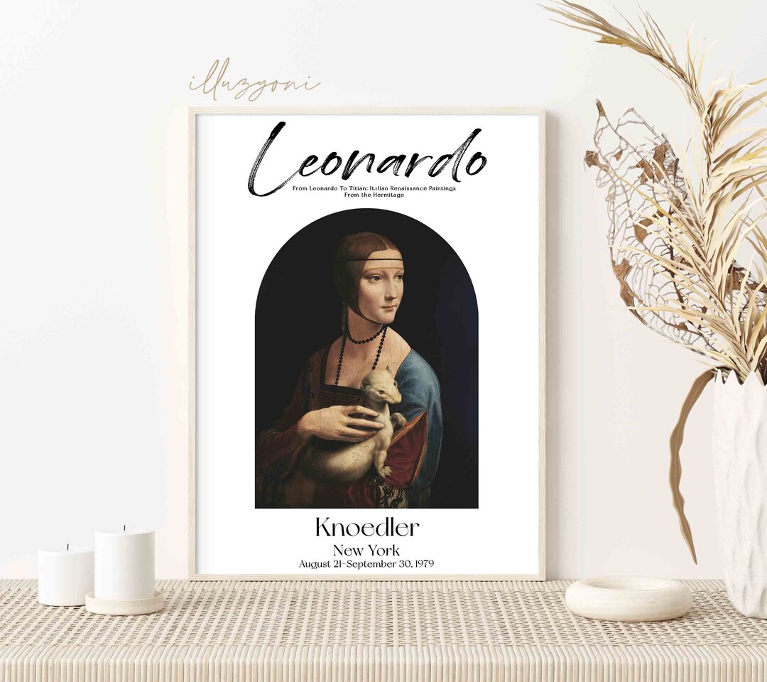 Leonardo Da Vinci Poster Printable Wall Art Lady With an - Etsy