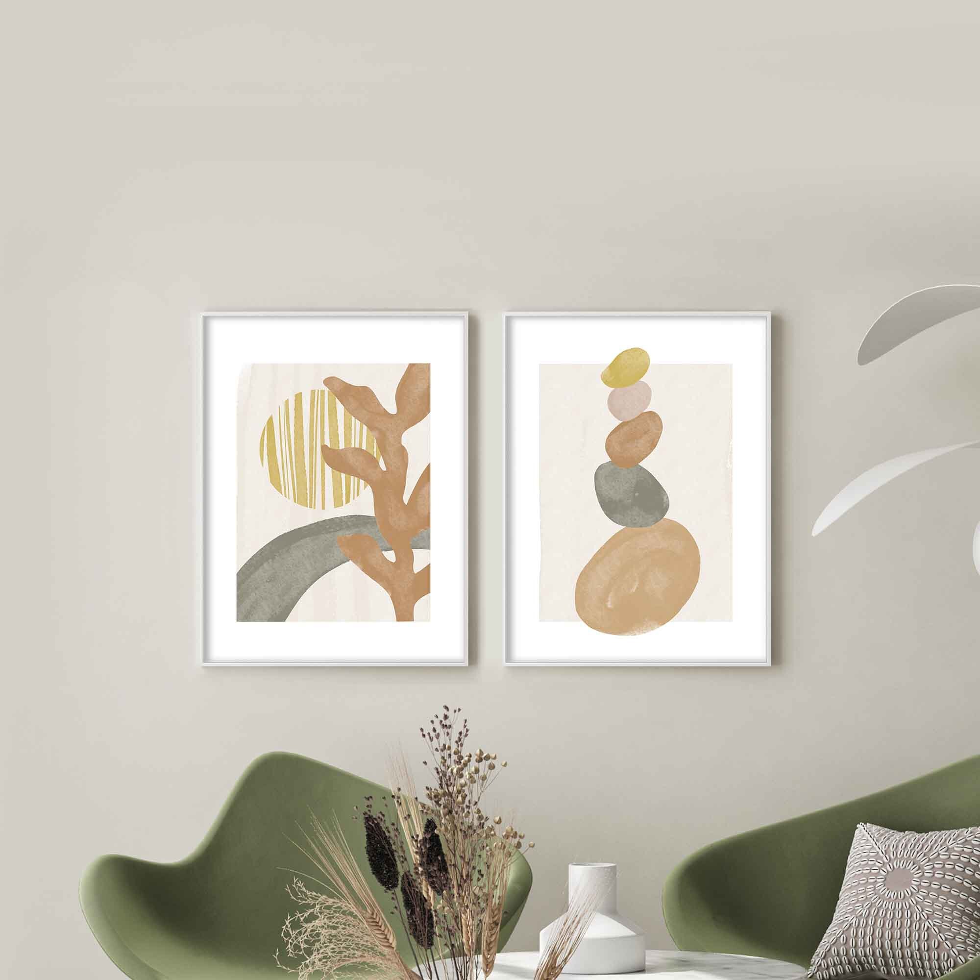 Boho Wall Art Set of 2 Print Printable Wall Art Modern | Etsy