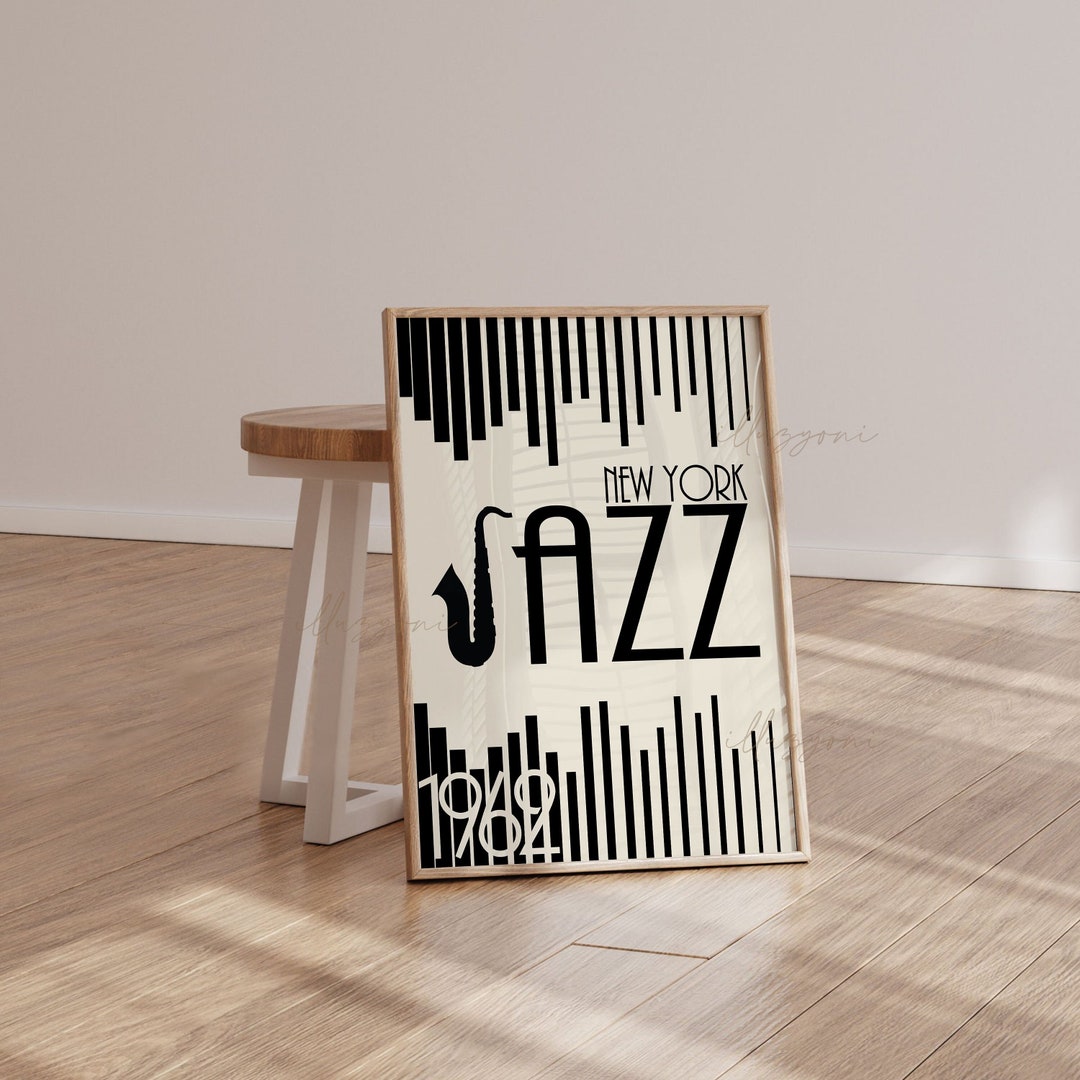 New York Jazz Music Festival Poster, Printable Wall Art, Abstract ...