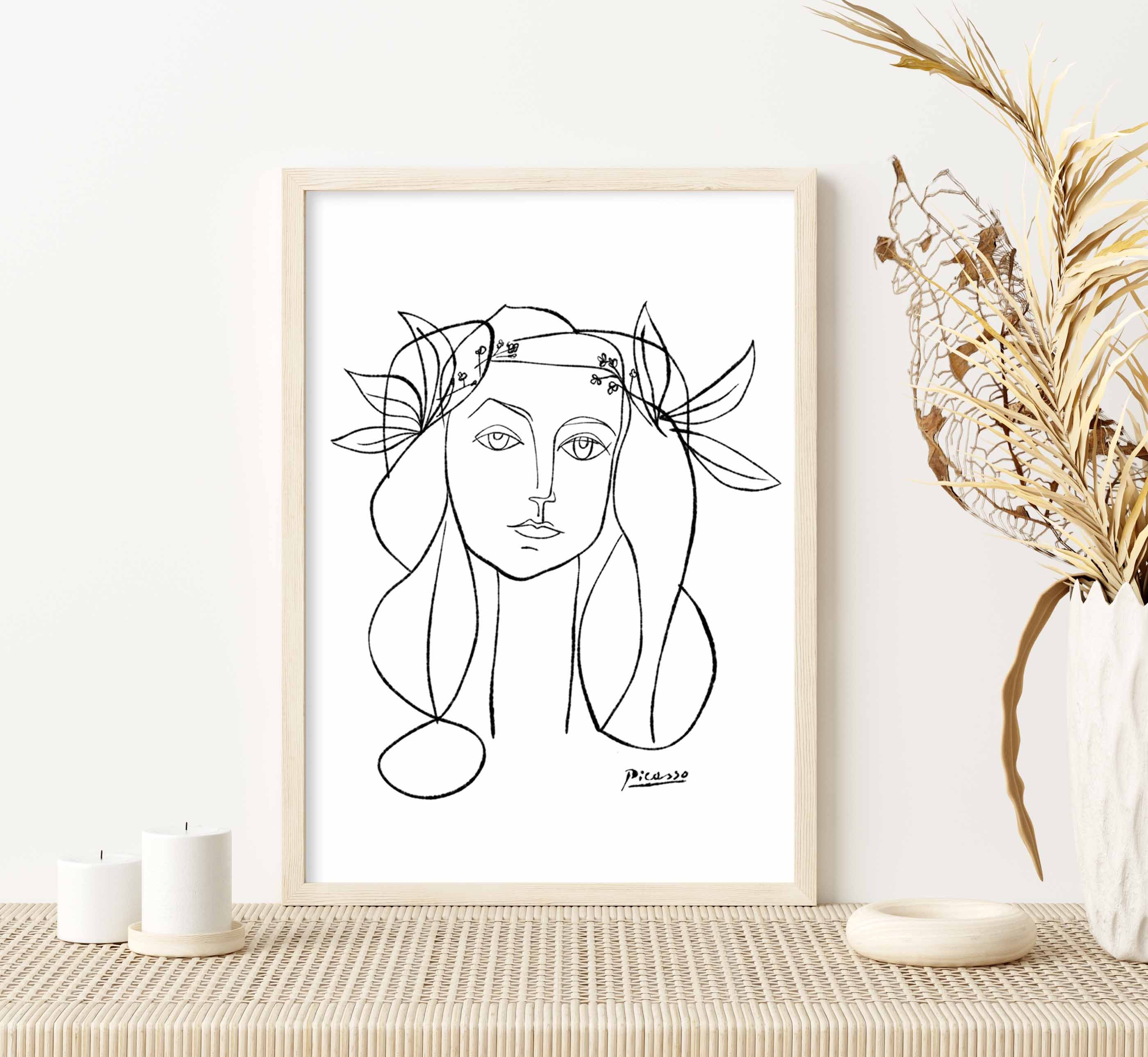 Picasso One Line Drawing Printable Wall Art Picasso Floral | Etsy