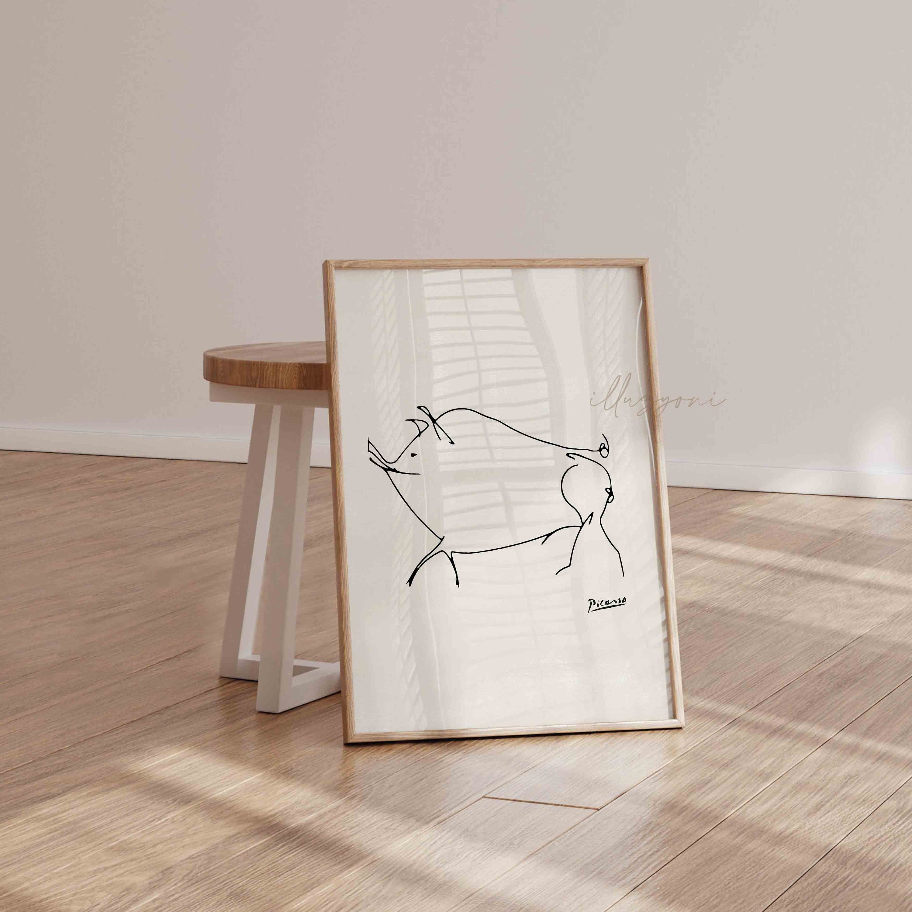 Picasso Pig Drawing, Printable Wall Art, Picasso Poster, Living Room ...