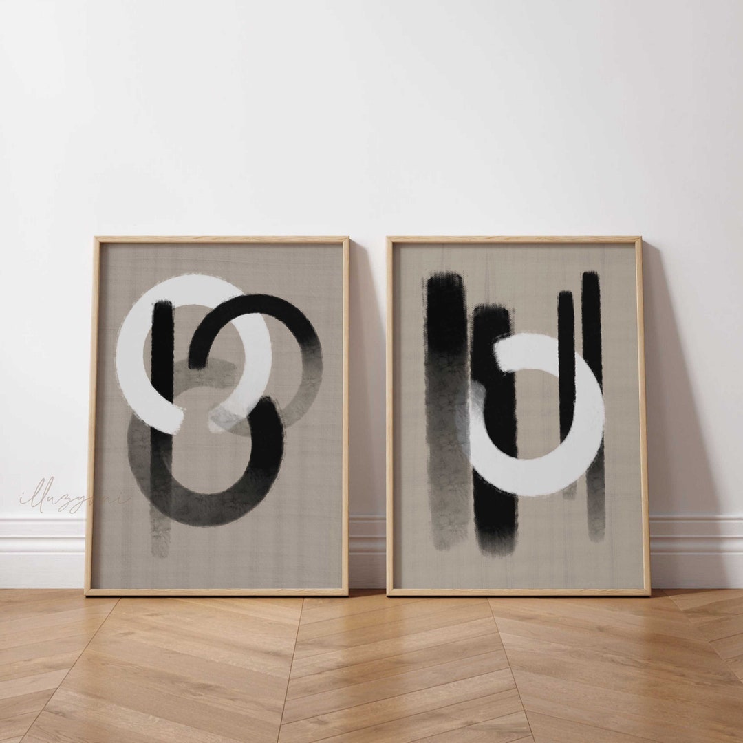 Minimalist Abstract Poster, Set of 2 Prints, Printable Wall Art, One ...