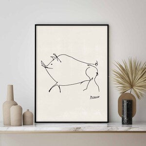 Picasso Pig Drawing Printable Wall Art Picasso Poster - Etsy
