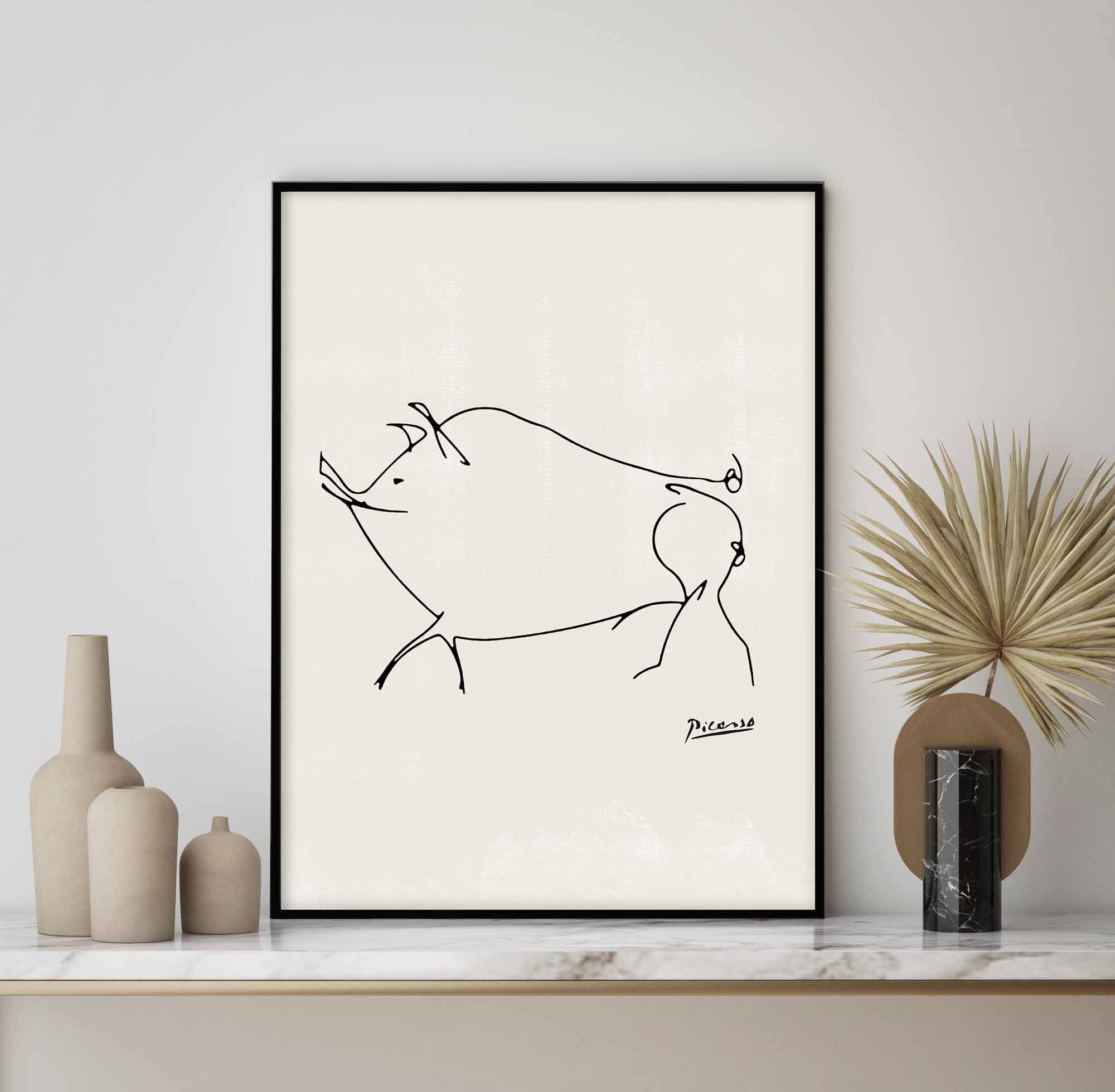 Picasso Pig Drawing Printable Wall Art Picasso Poster - Etsy
