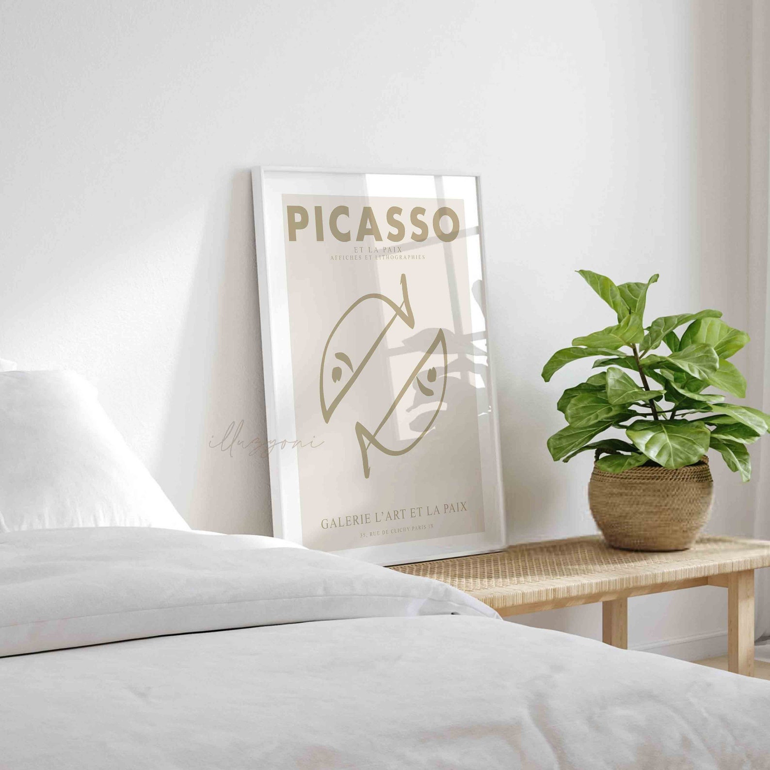 Picasso Fish Drawing, Printable Wall Art, Picasso Poster, Living Room ...