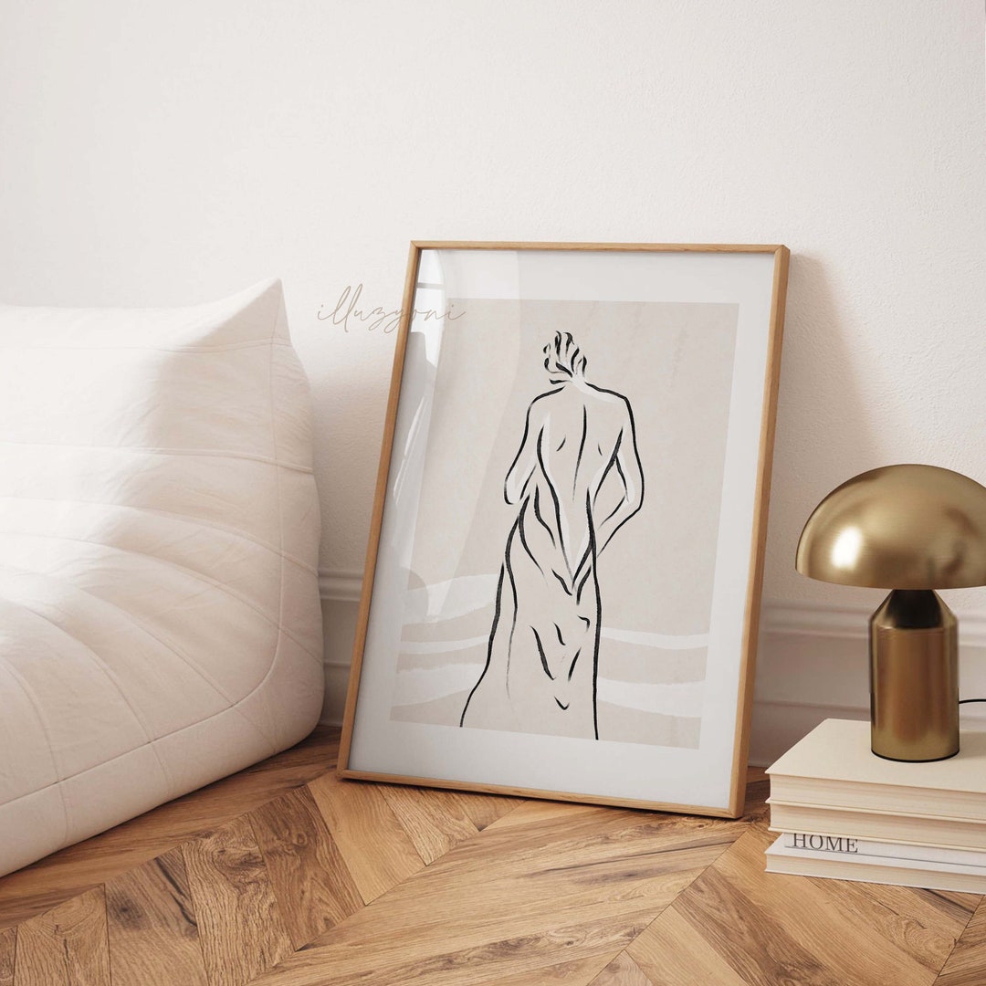 Abstract Female Figure Drawing Printable Wall Art One Line - Etsy