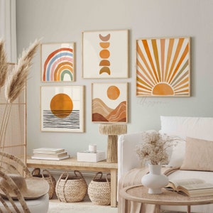 Nursery Room Poster, Boho Set of 5 Prints, Printable Wall Art, Modern ...