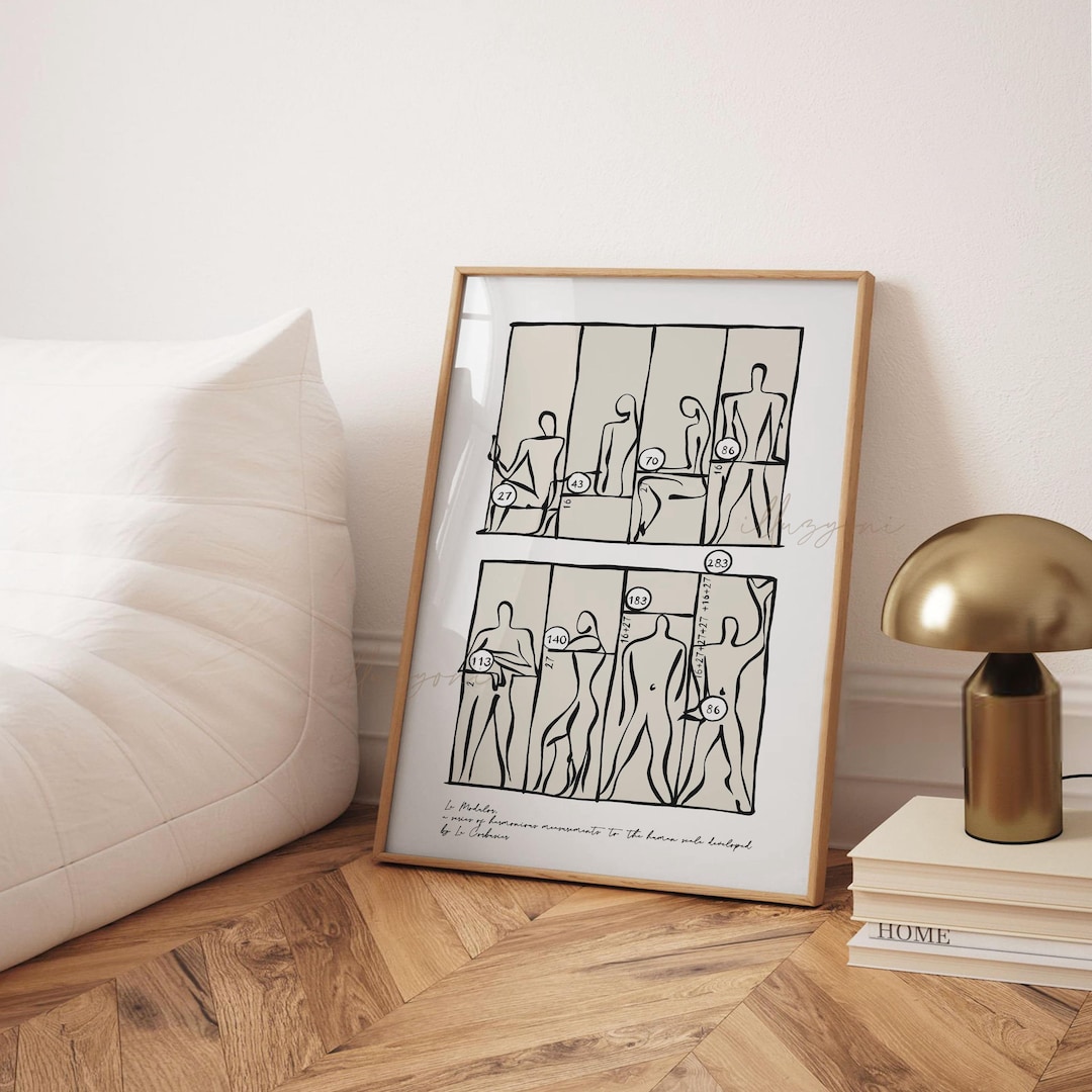 Le Corbusier Drawing, Vintage Poster, Printable Wall Art, Exhibition ...