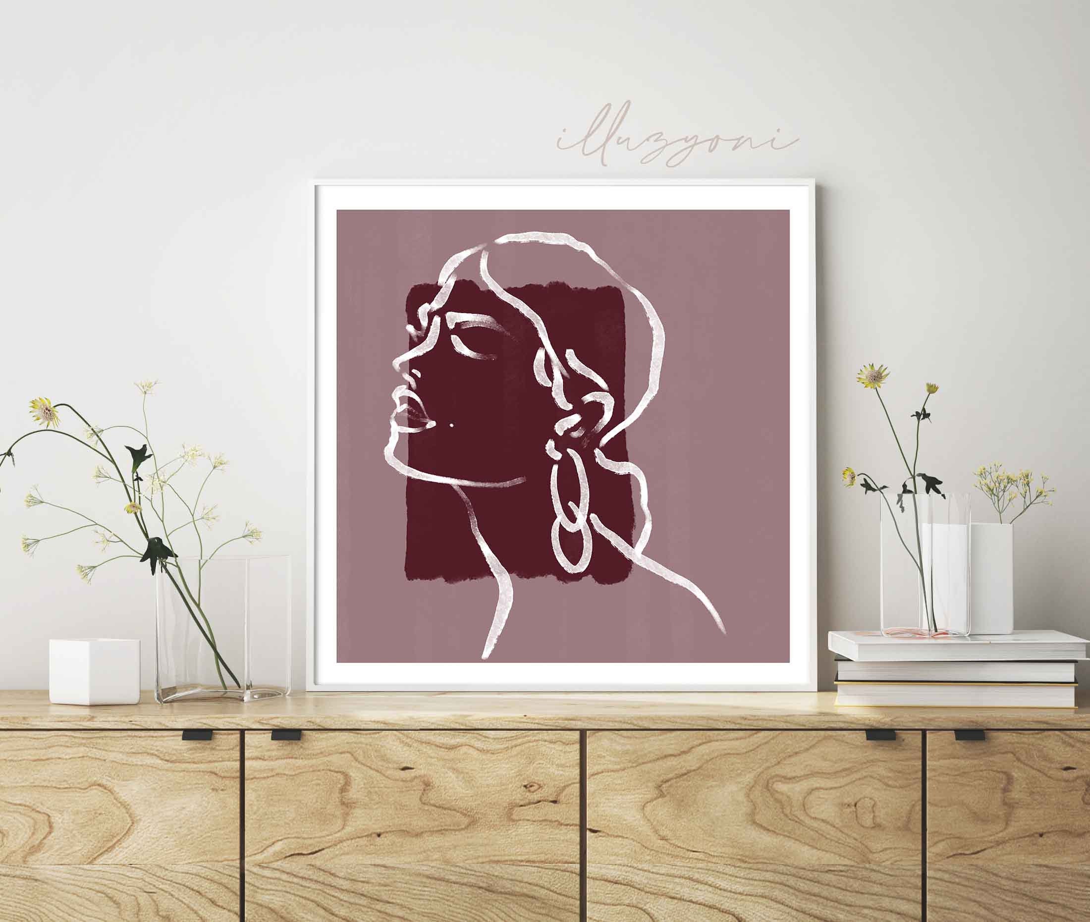 Female One Line Drawing, Modern Gallery Wall, Minimalist, Classy ...