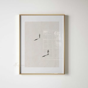 Abstract Two People Print, Printable Wall Art, Mid Century, All Alone ...