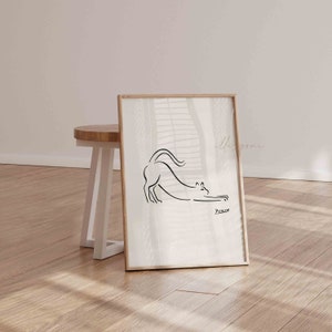 Abstract Picasso Cat Drawing, Printable Wall Art, Modern One Line ...