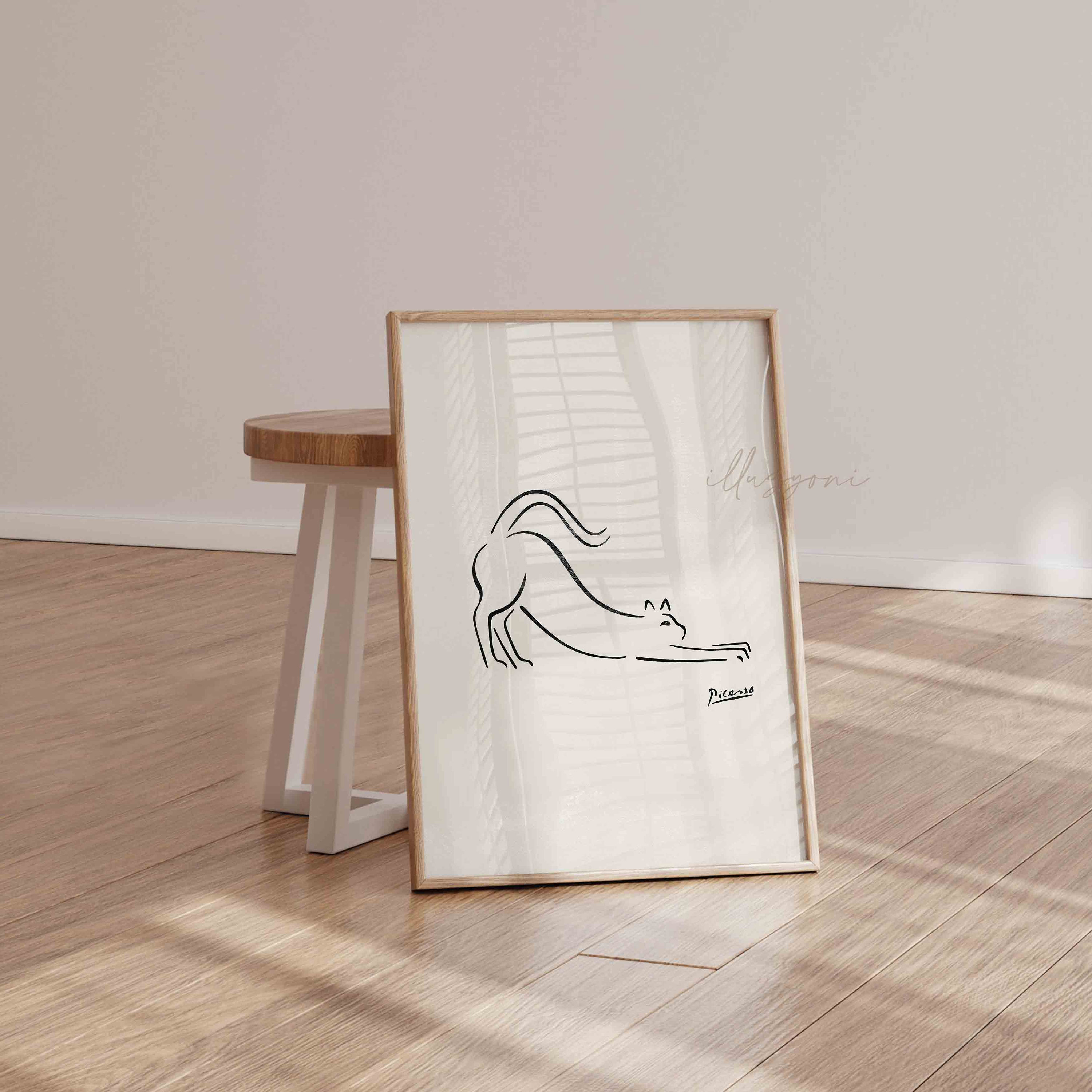 Abstract Picasso Cat Drawing, Printable Wall Art, Modern One Line ...